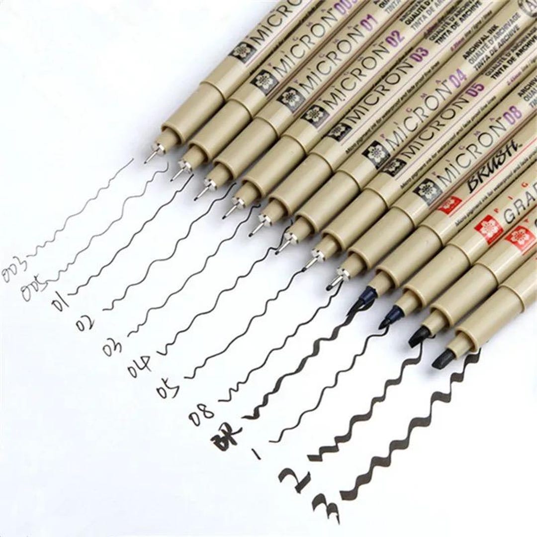 Sakura Pigma Micron Art Markers Pens for Drawing Waterproof Needle Hook ...