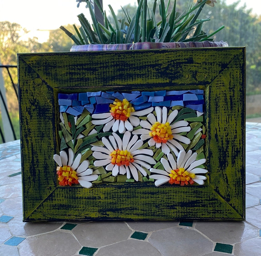 Picassiette Mosaic Wall Hanging, Floral Design, Home Decoration - Etsy