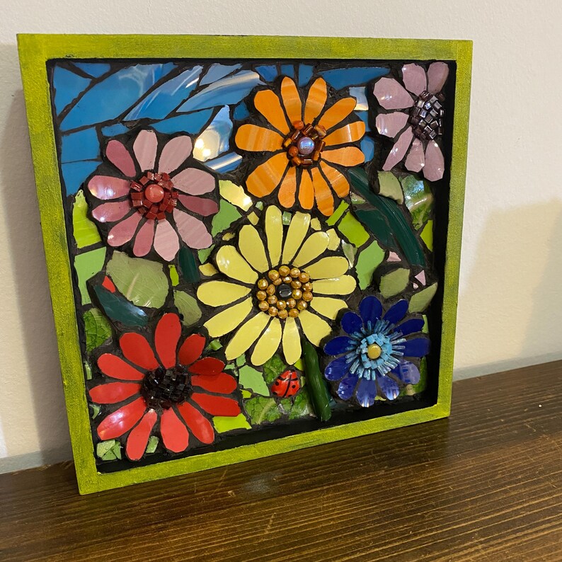 Picassiette Mosaic-colorful Flowers Wall Hanging for Home Decoration - Etsy