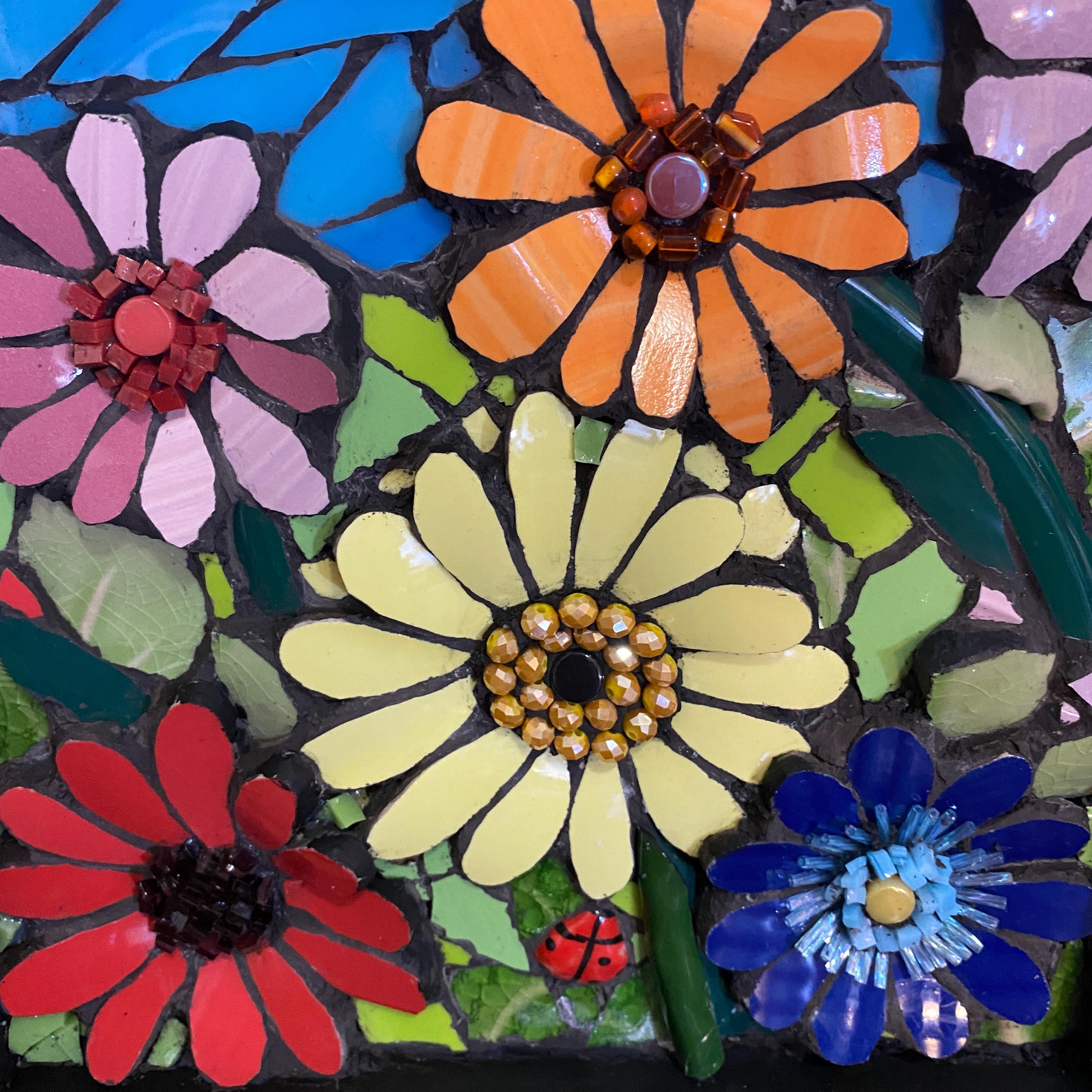 Picassiette Mosaic-colorful Flowers Wall Hanging for Home Decoration - Etsy