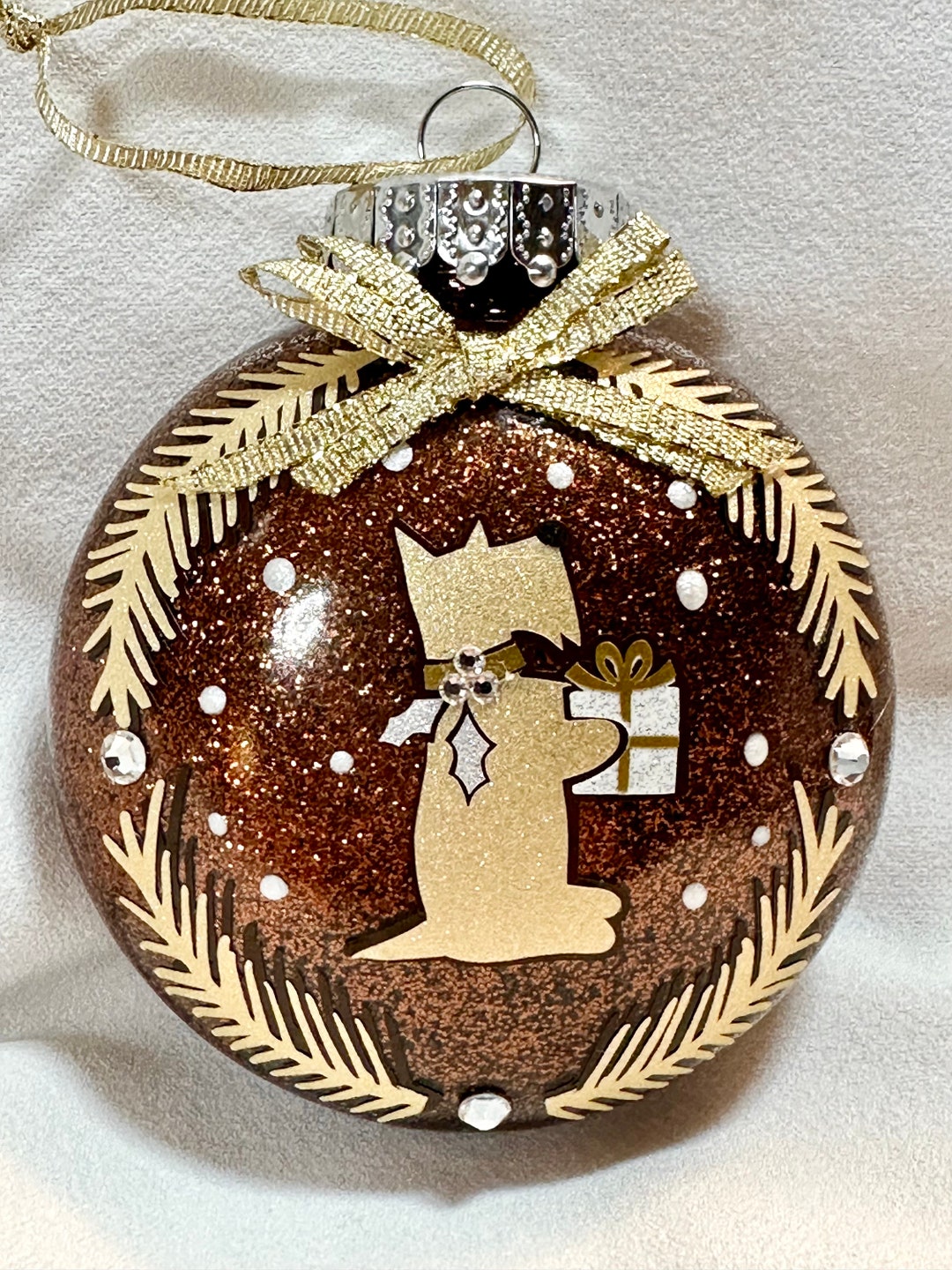 Wheaten Scottie Dog Scottish Terrier Holding Present TIS THE SEASON ...