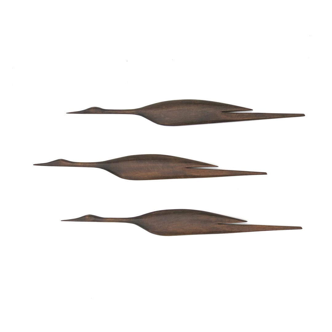 Vintage Danish Wood Cranes - Set of 3 - Mid Century Design 1950s 50s ...