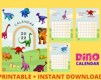 Dino Desk Calendar | Etsy