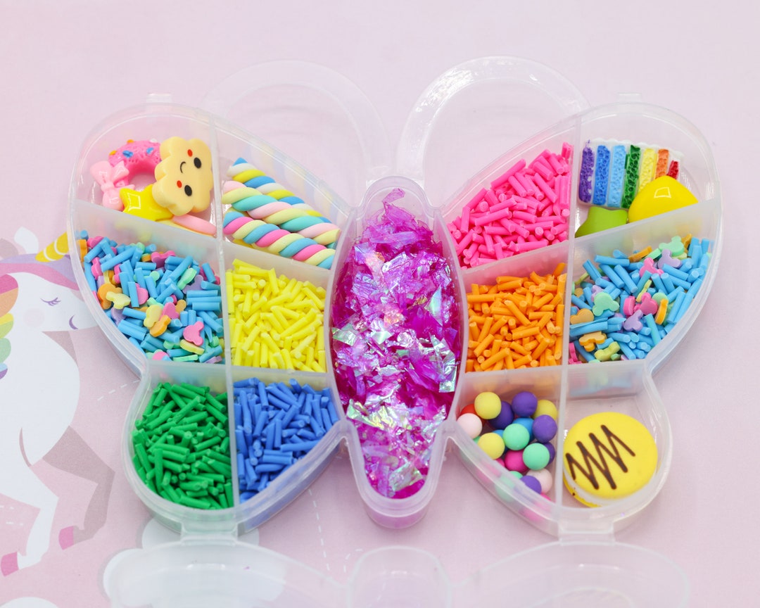 Butterfly Storage Organizer Rainbow Neon Set - Mixed Cabochon Faux ...