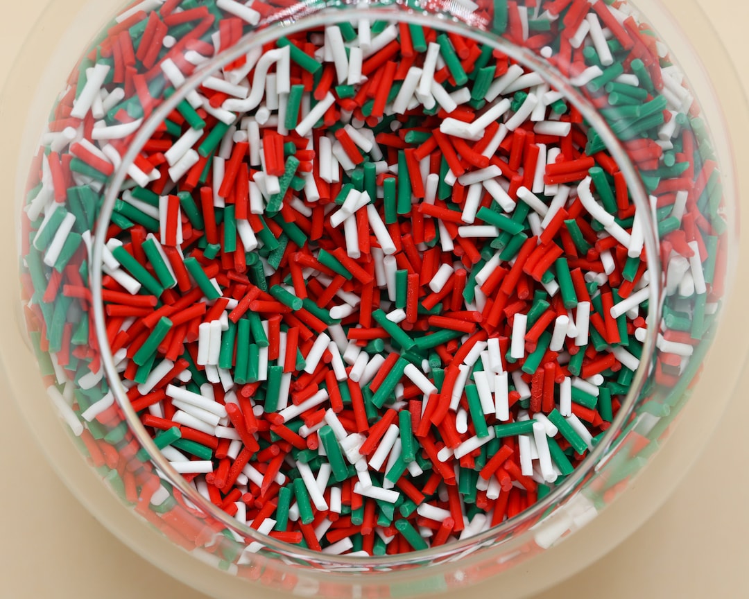 Red White Green Faux Sprinkles - Cute Assorted Polymer Clay Confetti ...
