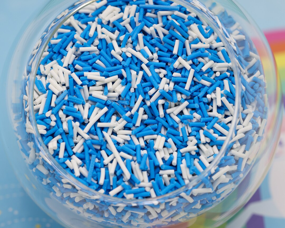 Blue and White Faux Sprinkles - Assorted Colors Polymer Clay Confetti ...