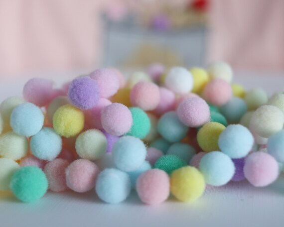 Pastel Colored Mini Pompoms 8mm 10mm 15mm 30mm Mixed - Etsy