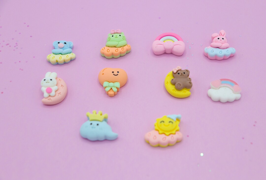 Cute Kawaii Resin Cabochons Crafting Supplies Set of 10 Assorted - Etsy