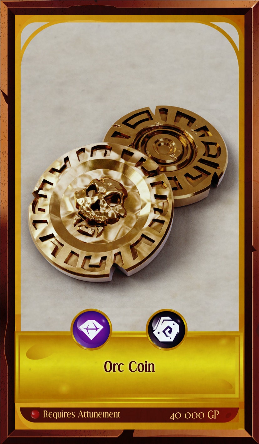 Orc Coin RPG Prop | Etsy