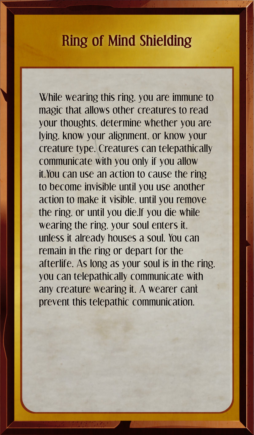Ring of Mind Shielding RPG Prop - Etsy