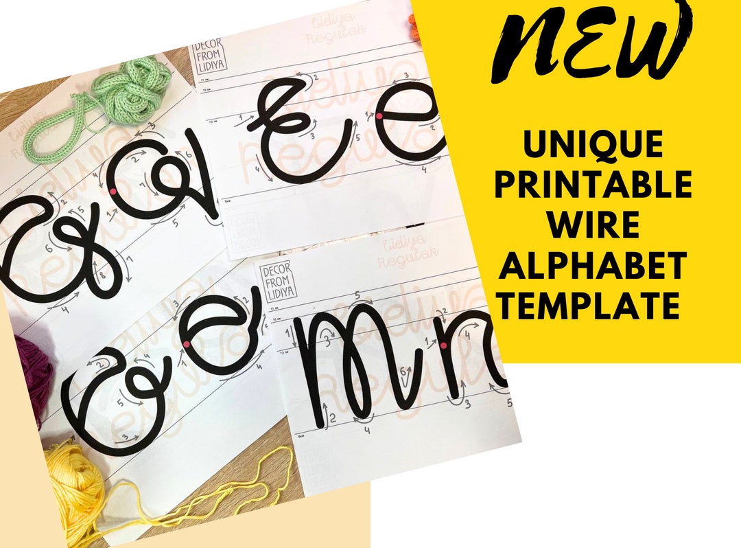 Digital Download Alphabet Template Bundle for Knitted Wire Art: Unique ...