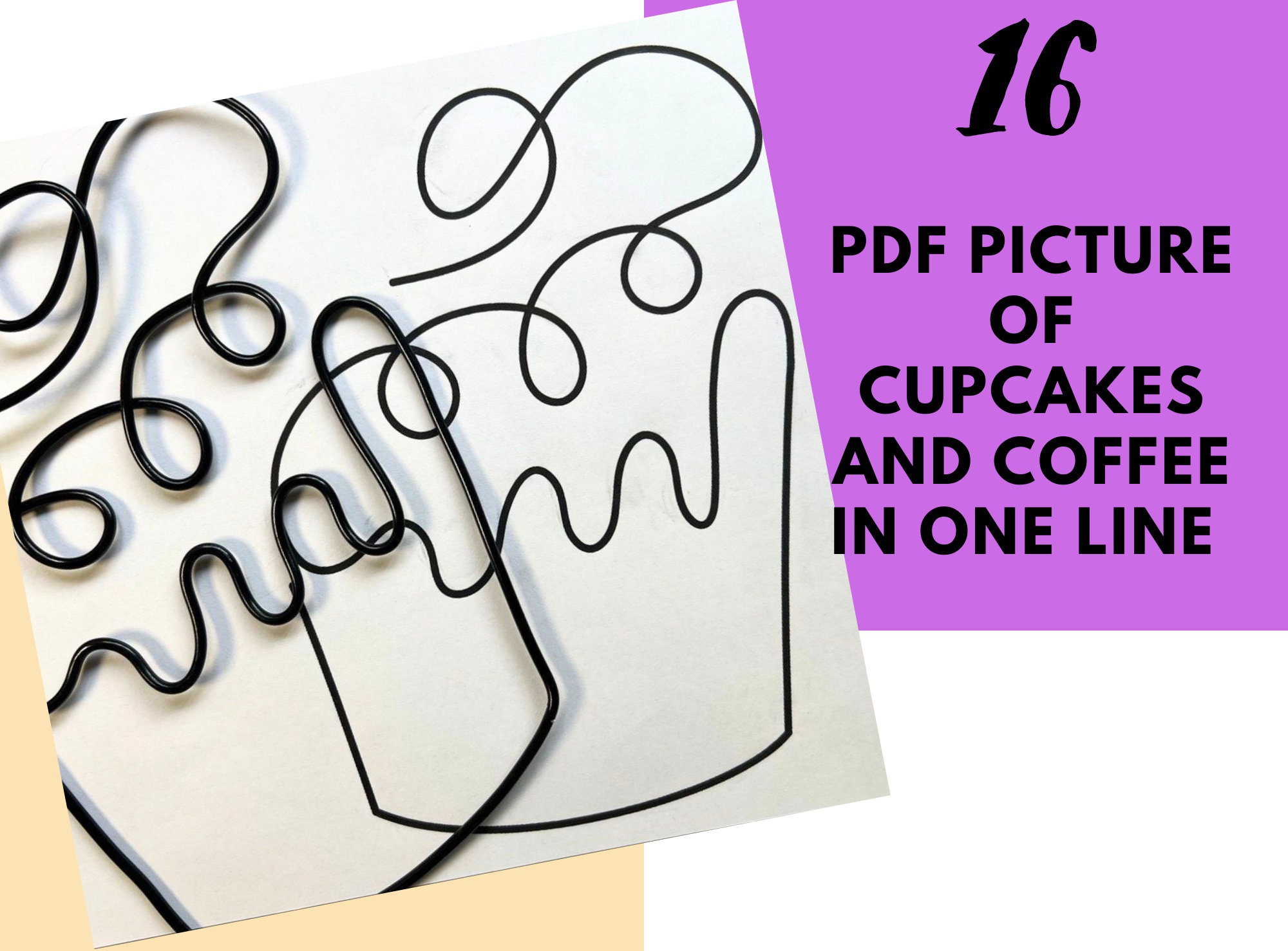 Wire Figure Patterns for 16 Different Cups and Cupcakes: Instant ...