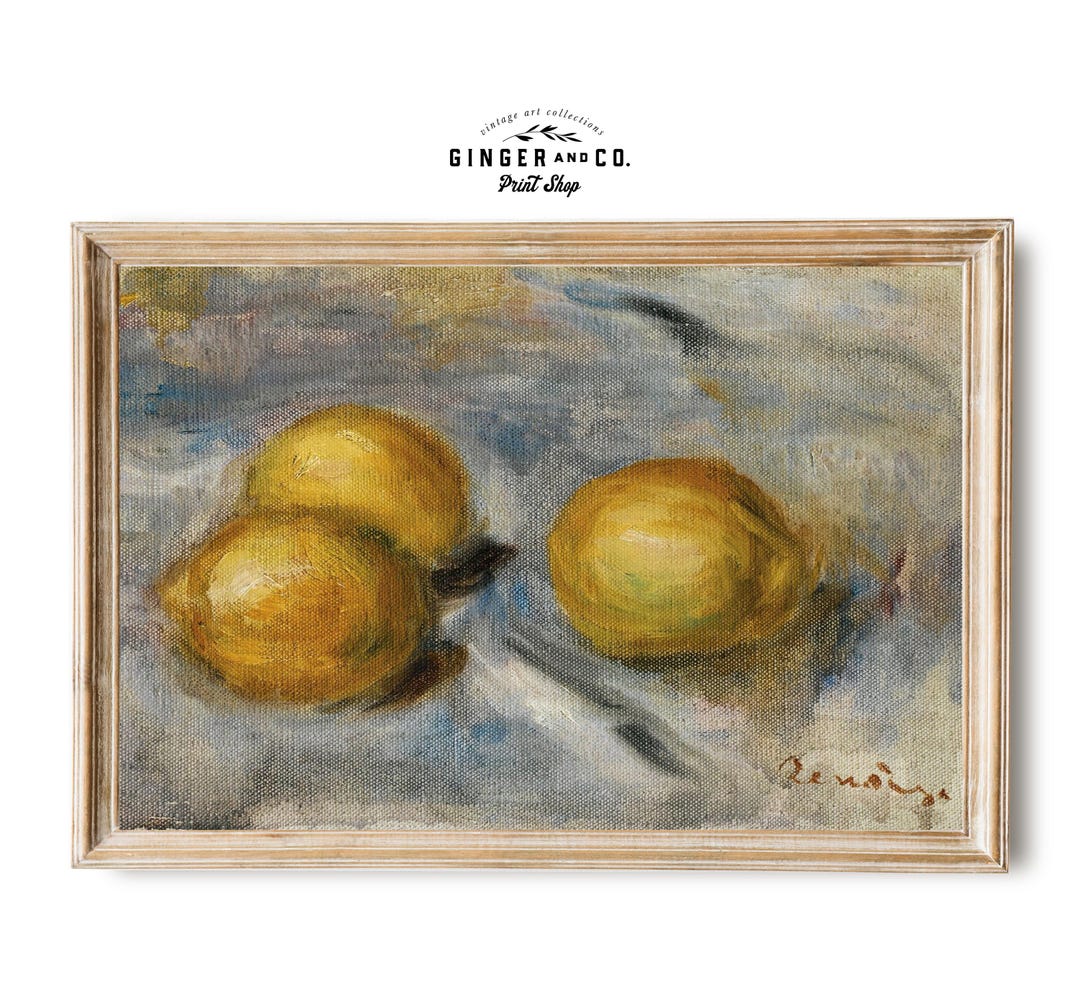 Renoir Still Life Oil Painting With Lemons - PRINTABLE DIGITAL DOWNLOAD ...