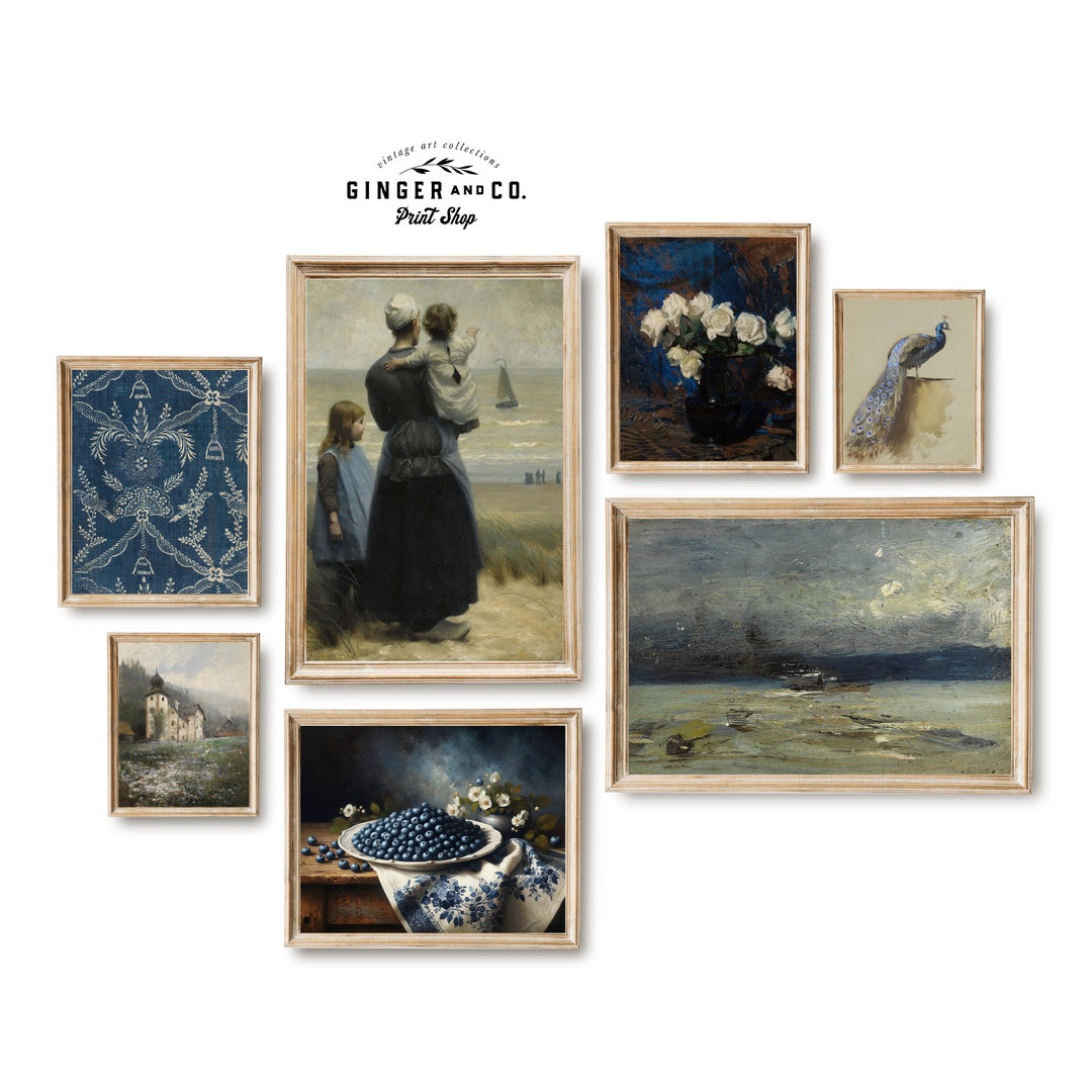 Blue Gallery Wall Art Prints Set 3 - PRINTABLE DIGITAL DOWNLOAD ...