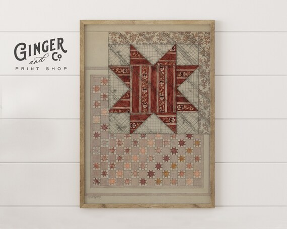 Star Patchwork Quilt Design PRINTABLE DIGITAL DOWNLOAD | Etsy