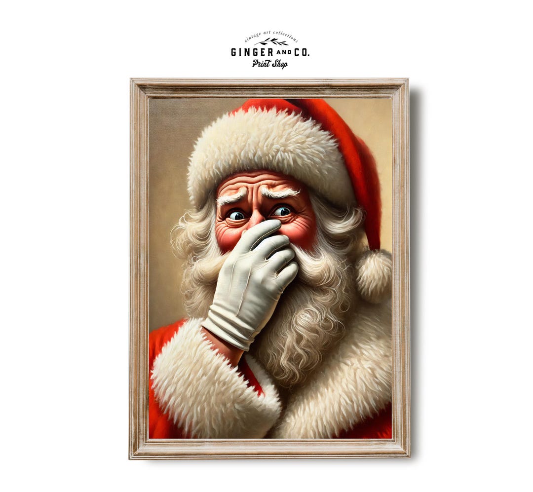 Humorous Bathroom Santa Claus - PRINTABLE DIGITAL DOWNLOAD - Stinky ...