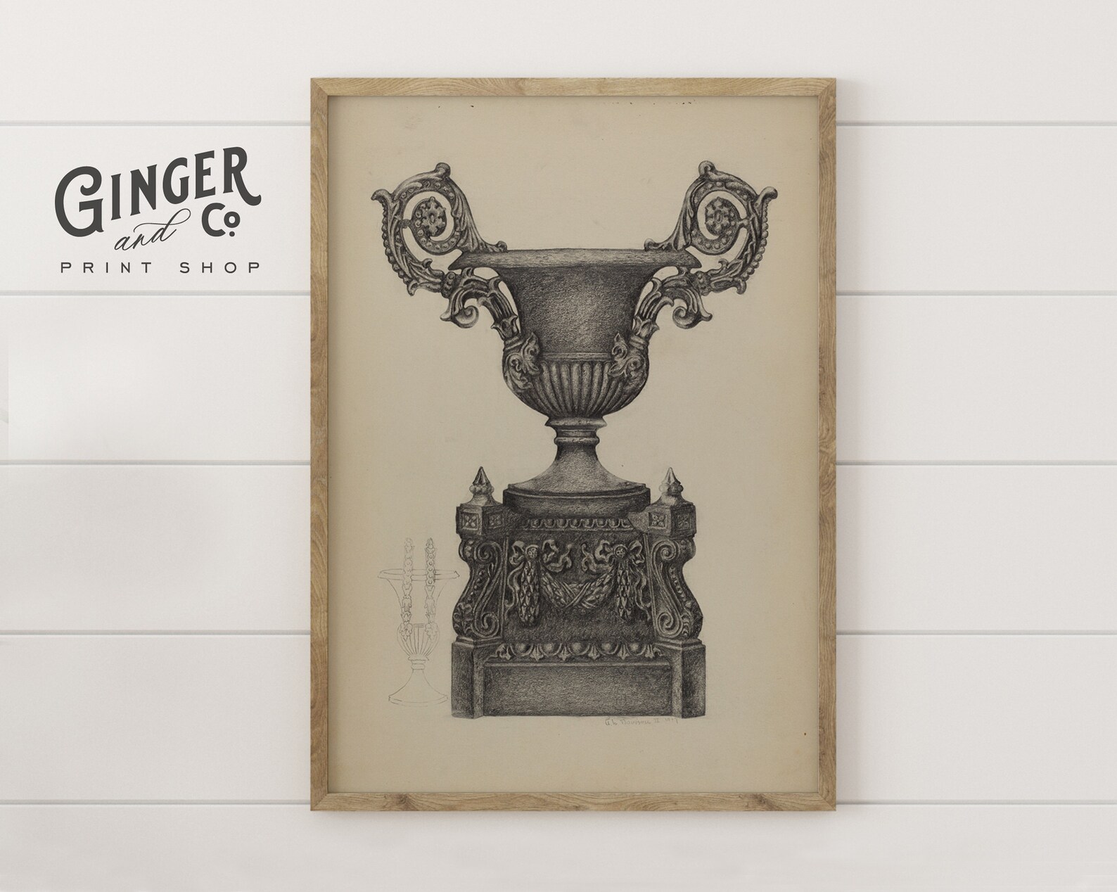Cast Iron Urn PRINTABLE DIGITAL DOWNLOAD Early 20th Century | Etsy