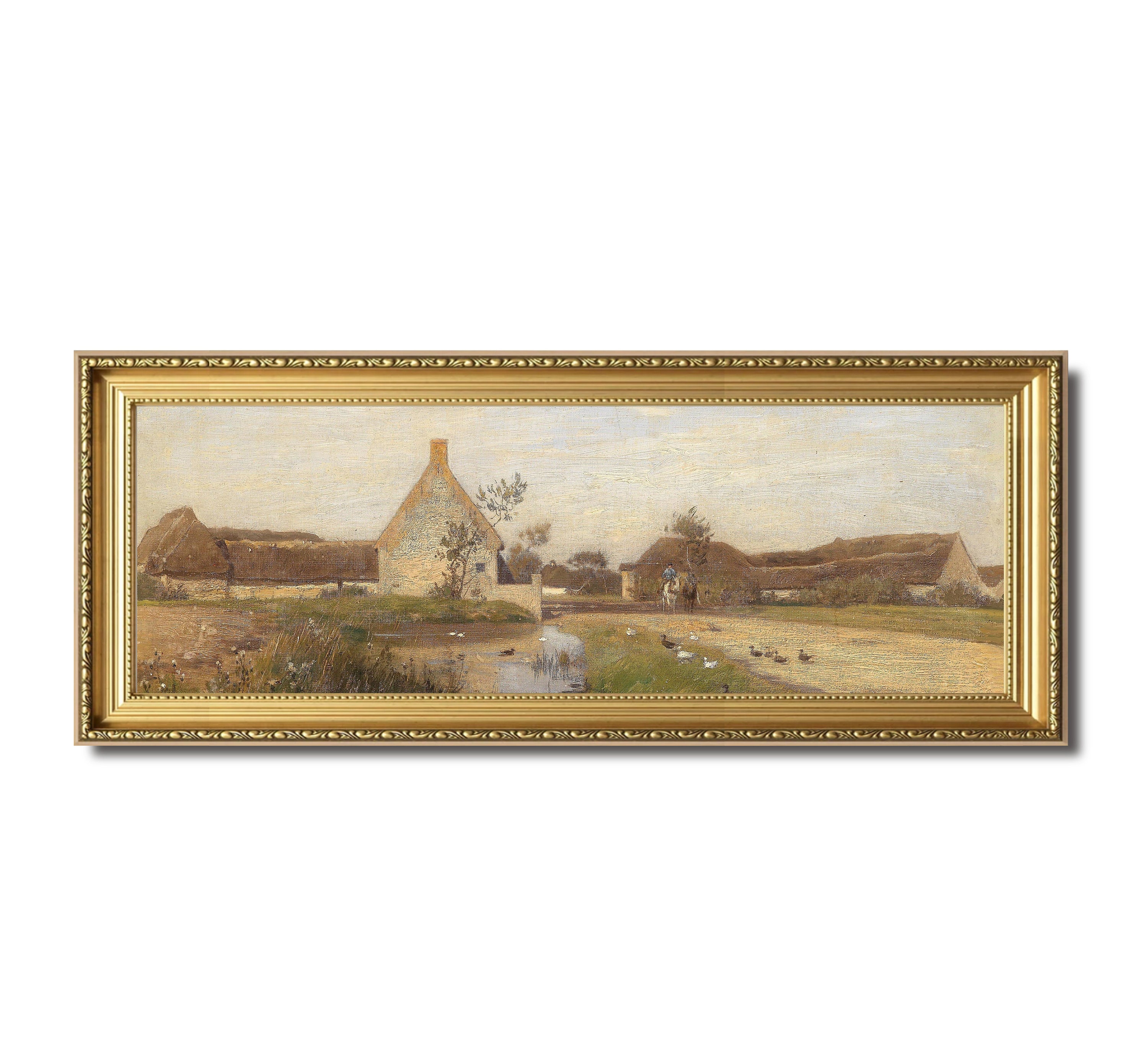 French Country Landscape Print Panoramic Wall Art Vintage - Etsy