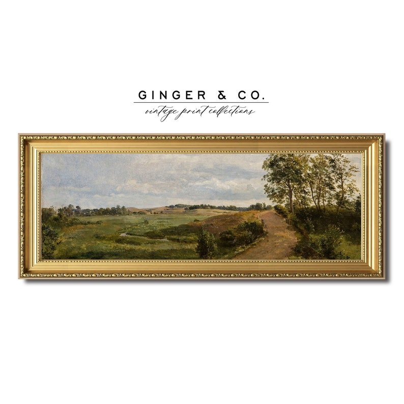 French Country Landscape Print Panoramic Wall Art Vintage - Etsy