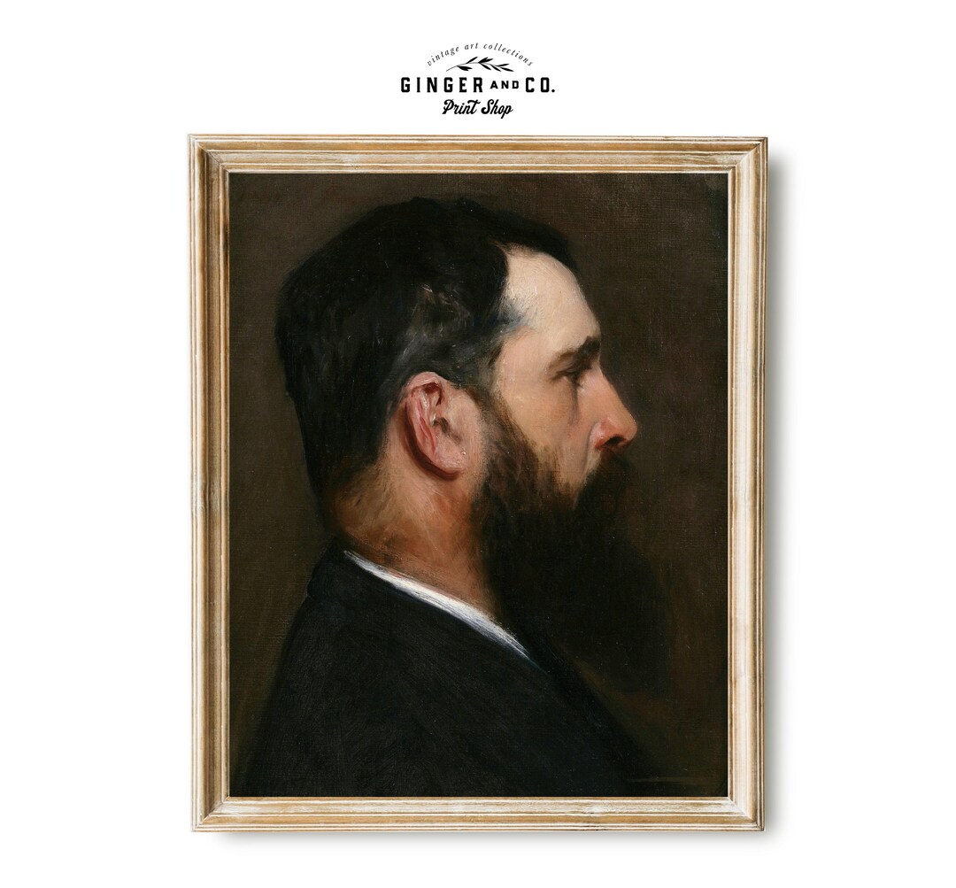 Claude Monet Vintage Portrait Painting - SHIPPED PRINT - Male Portrait ...