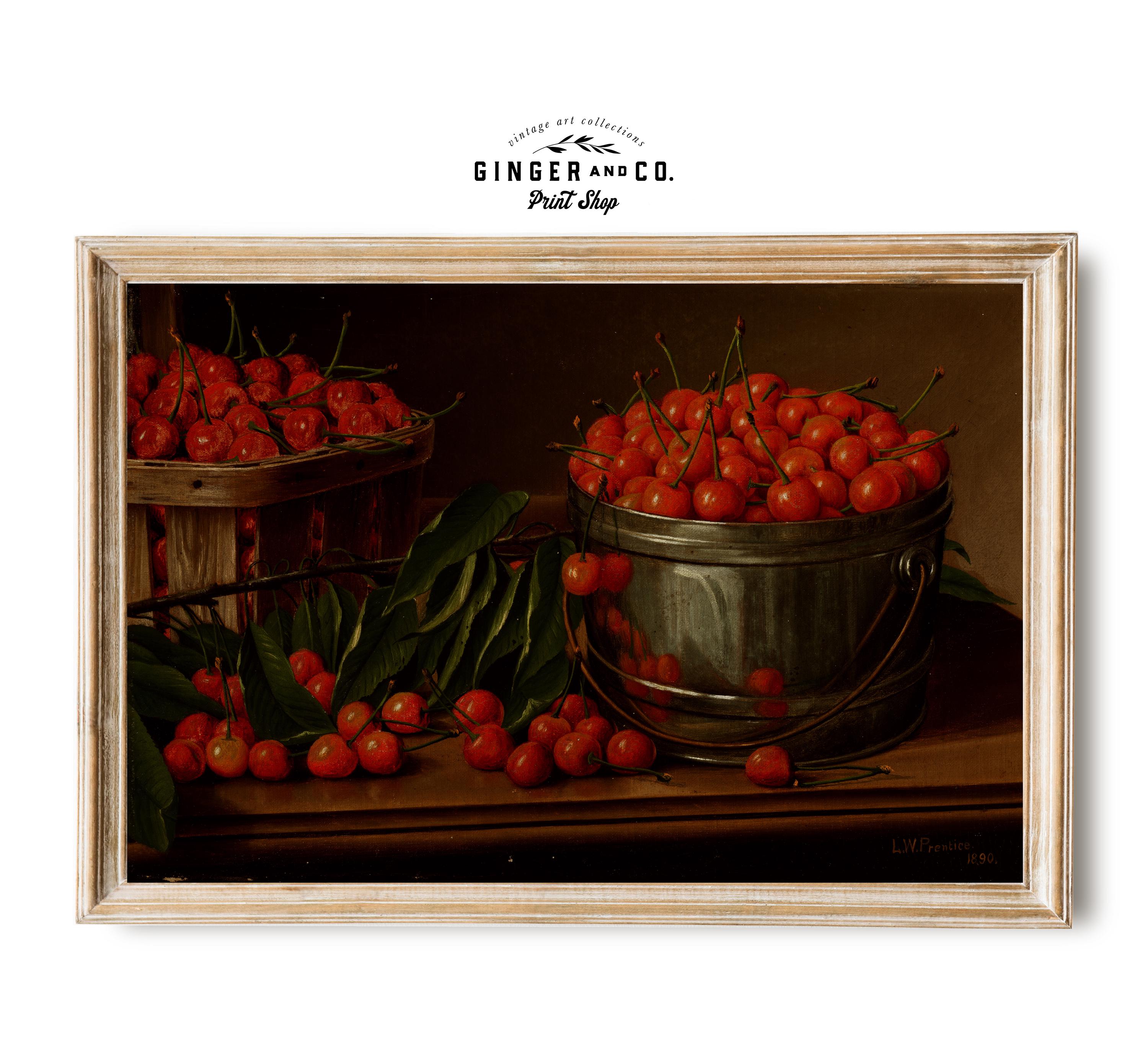 Still Life Painting With Cherries - PRINTABLE DIGITAL DOWNLOAD ...