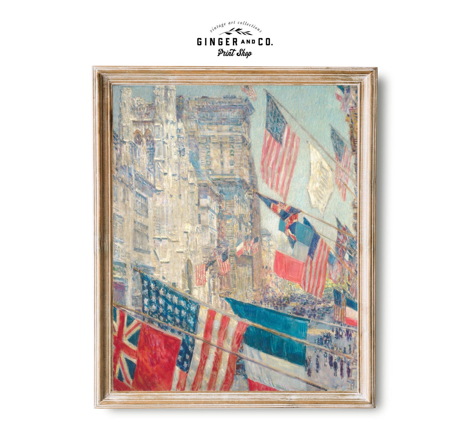 Vintage Patriotic Oil Painting - PRINTABLE DIGITAL DOWNLOAD - Allies ...