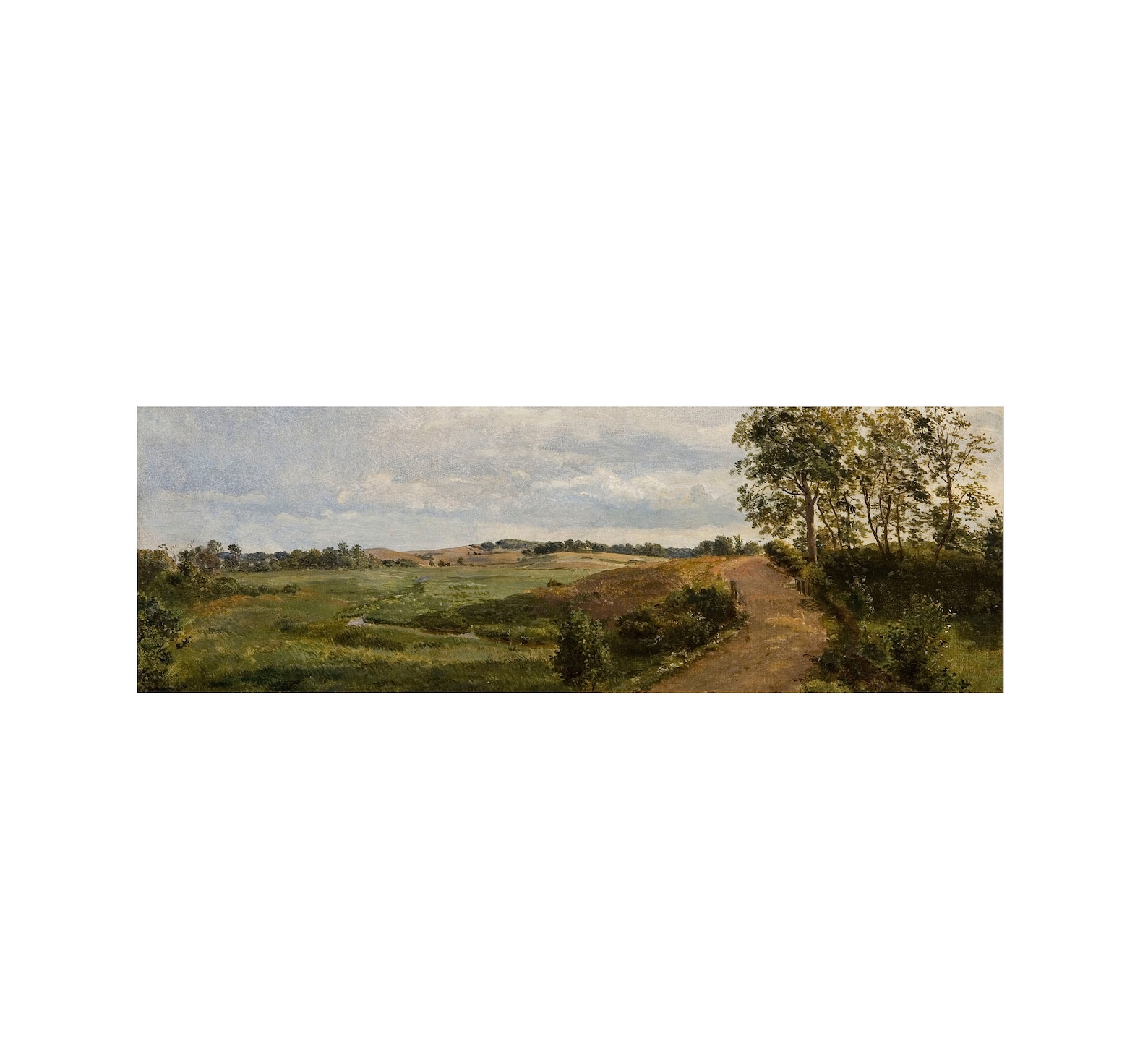 French Country Landscape Print, Panoramic Wall Art, Vintage Oil ...