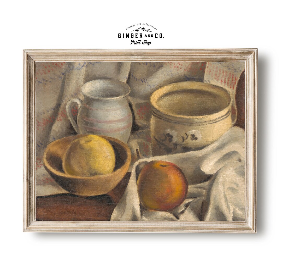 Still Life Painting With Ceramic Pots and Apples - PRINTABLE DIGITAL ...