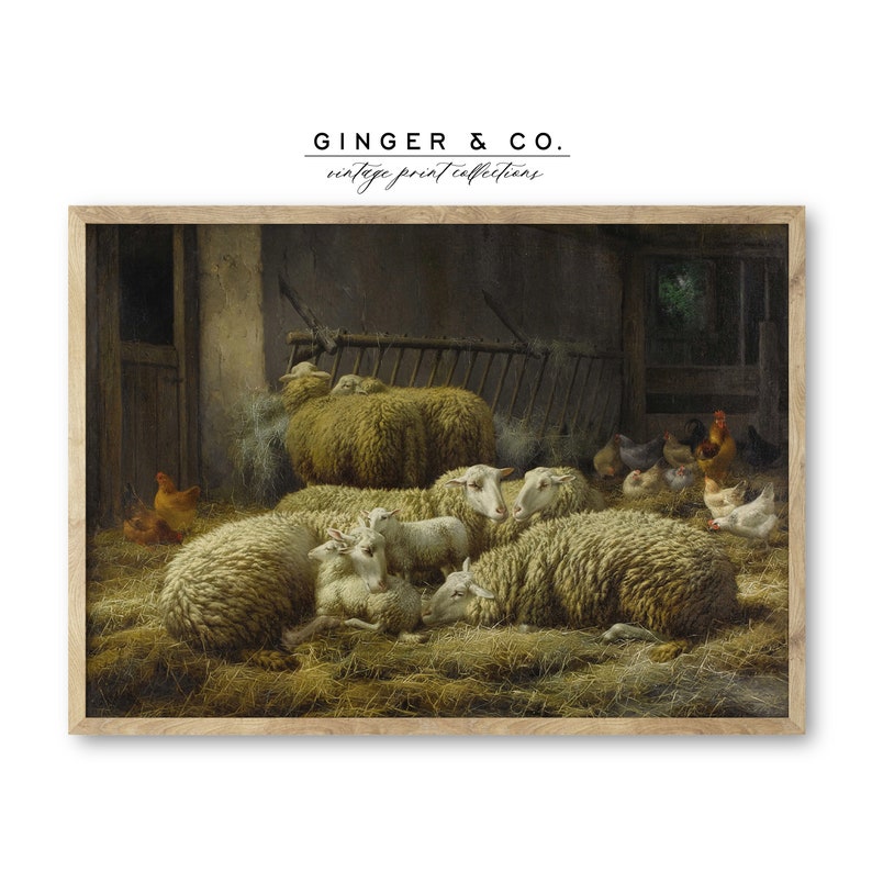 Vintage Sheep Painting PRINTABLE DIGITAL DOWNLOAD Farmyard - Etsy