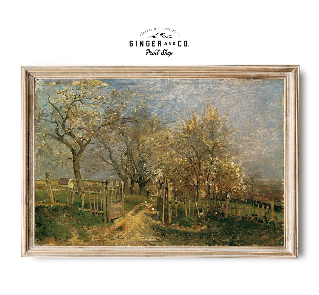 Vintage Spring Landscape Oil Painting - SHIPPED PRINTS - Fine Art ...