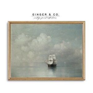 Vintage Nautical Print - PRINTABLE DIGITAL DOWNLOAD - Calm Sea With ...