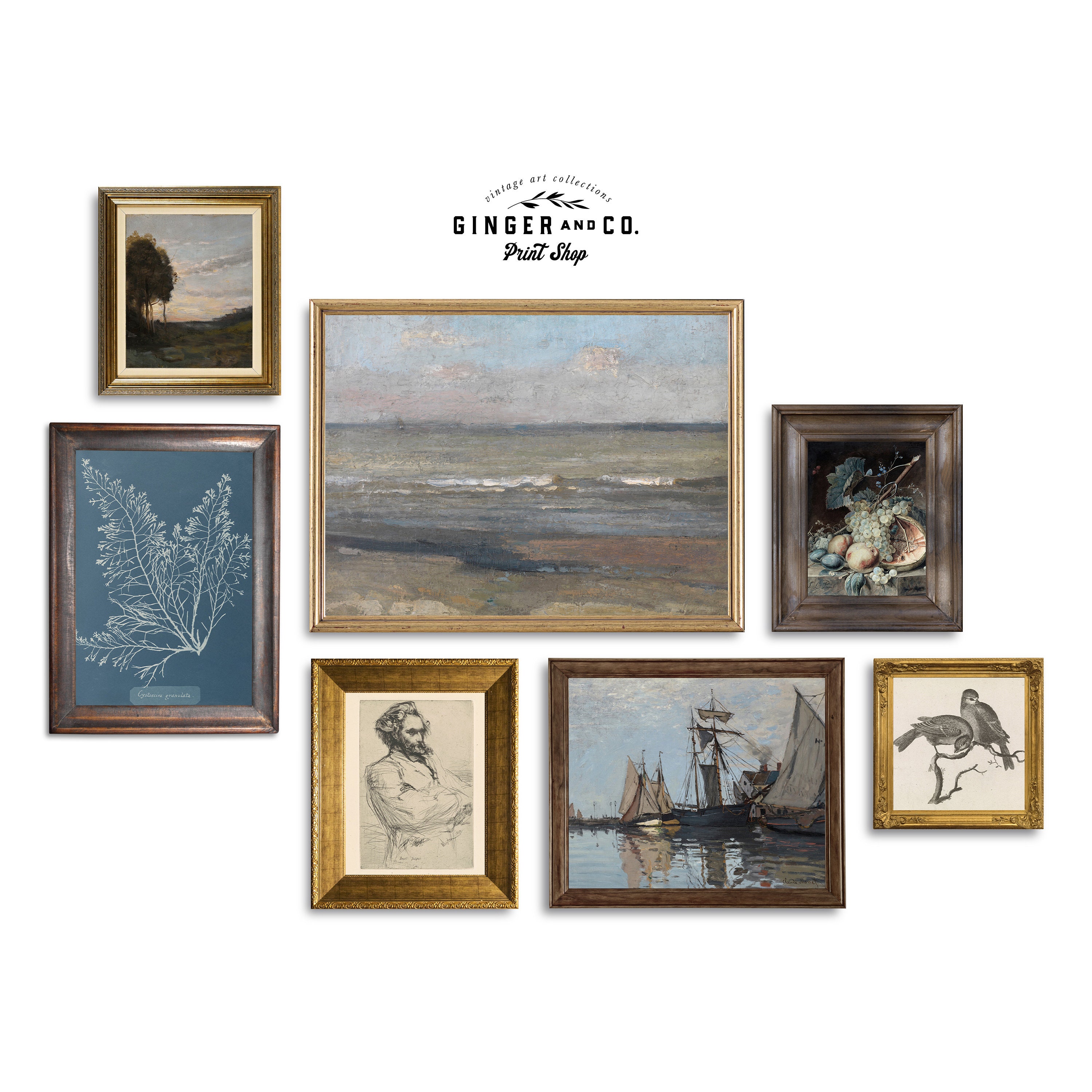 Antique Moody Spring Gallery Wall Art Prints Set 2 -- PRINTABLE DIGITAL ...