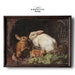 Vintage Rabbit Print - Fine Art Oil Painting, Family of Rabbits, Bunny ...