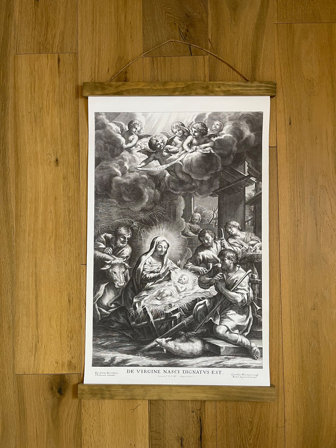 Vintage Nativity Engraving Print - Christmas Wall Art, Baby Jesus ...
