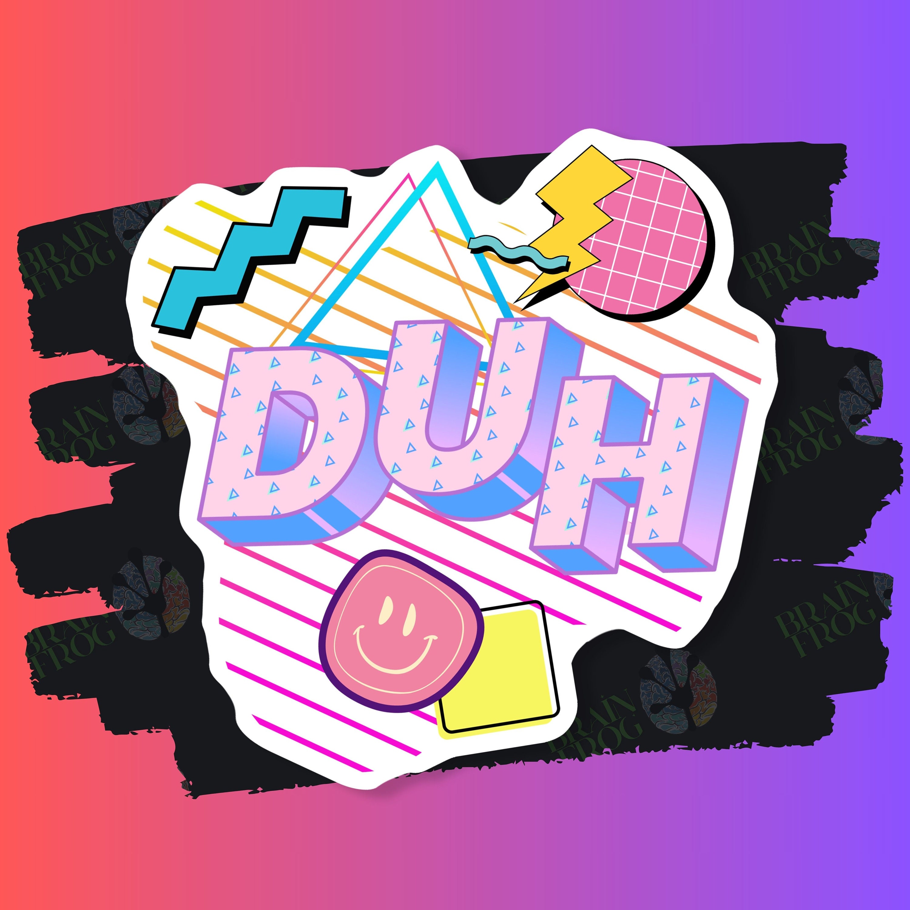 90s Sticker DUH! | Water & UV Resistant Vinyl Die Cut Sticker, Laptop ...