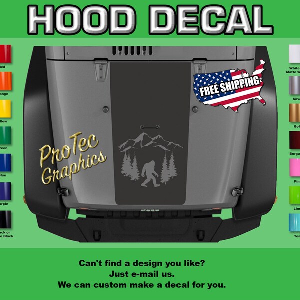 Jeep Hood Sasquatch Decal - Etsy