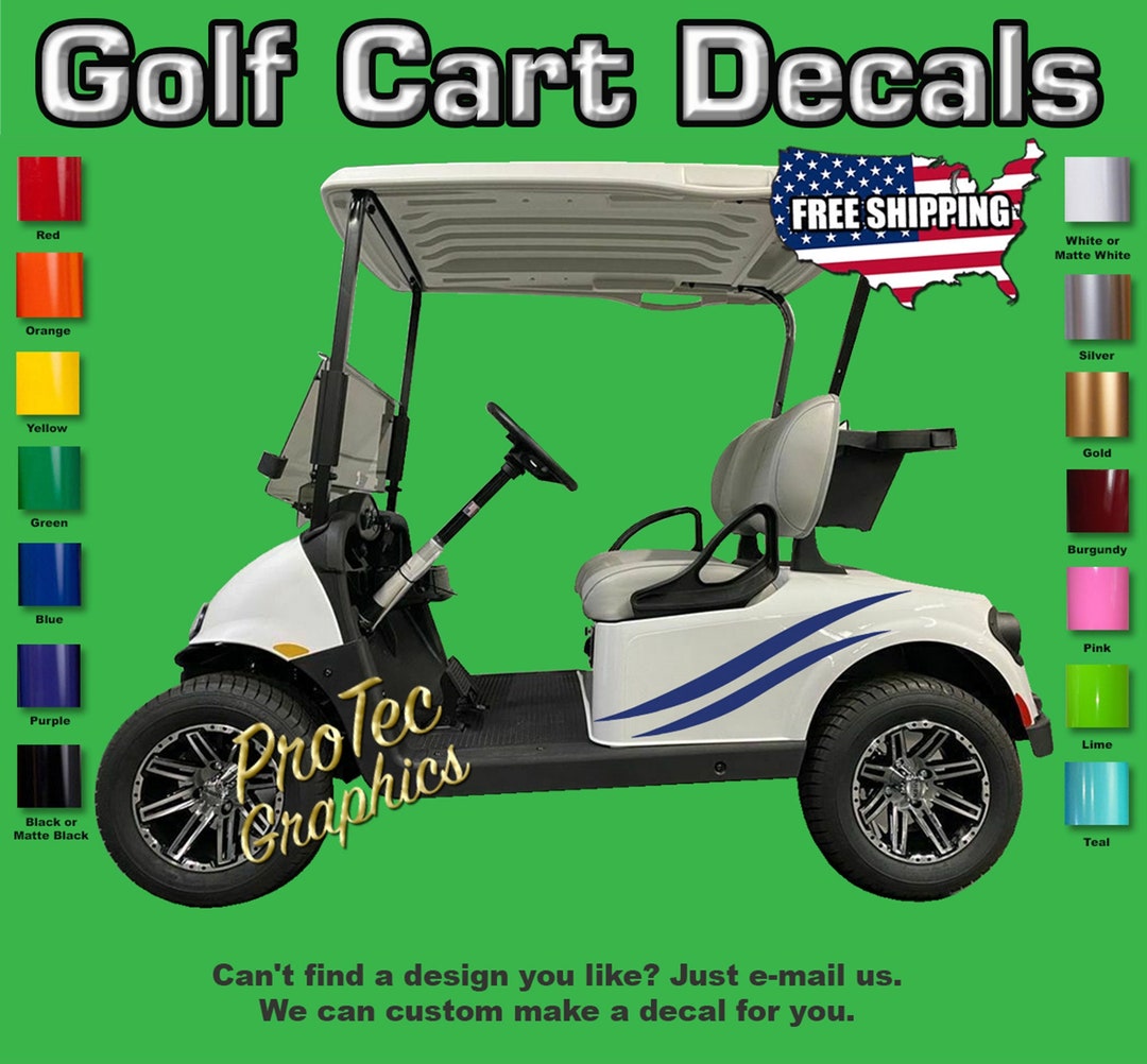 Golf Cart Vinyl Decal Graphics: Complete Set (4 Decals) (GC-40) - Etsy