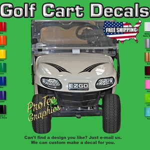 Golf Cart Vinyl Decal Graphics - Right, Left & Front – Complete Set, (4 ...