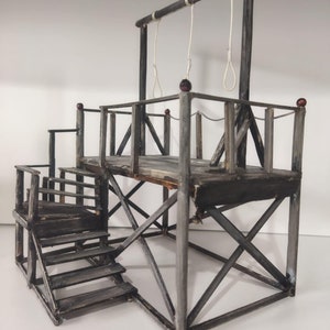 Old West Handmade Wood Miniature 1/24 Scale Gallows - Interactive ...