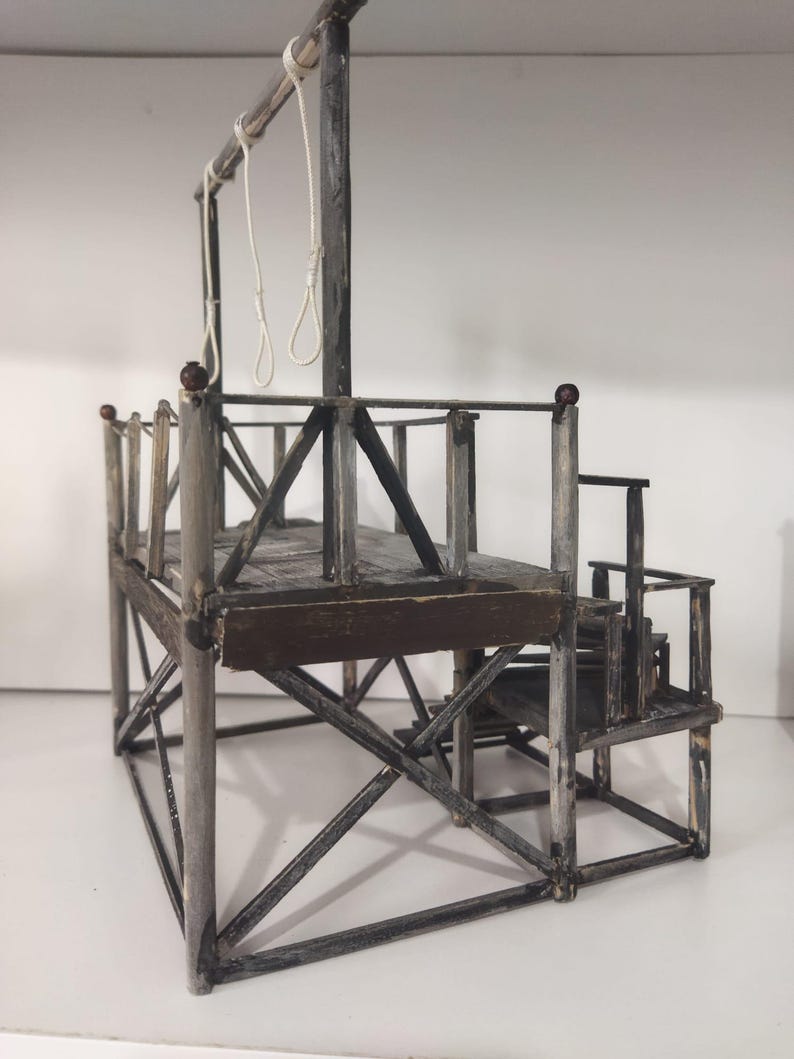 Old West Handmade Wood Miniature 1/24 Scale Gallows - Interactive ...