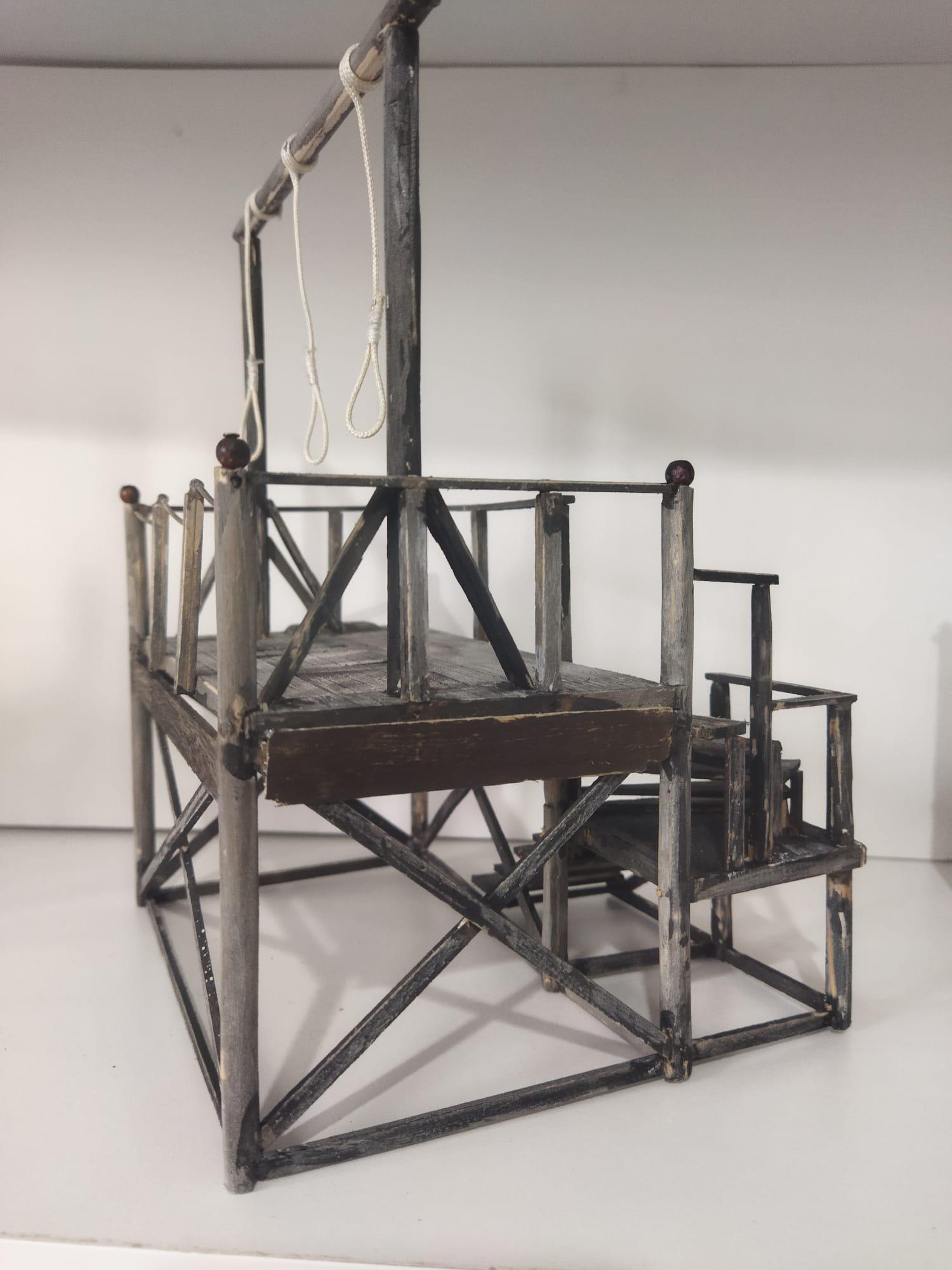 Old West Handmade Wood Miniature 1/24 Scale Gallows - Interactive ...