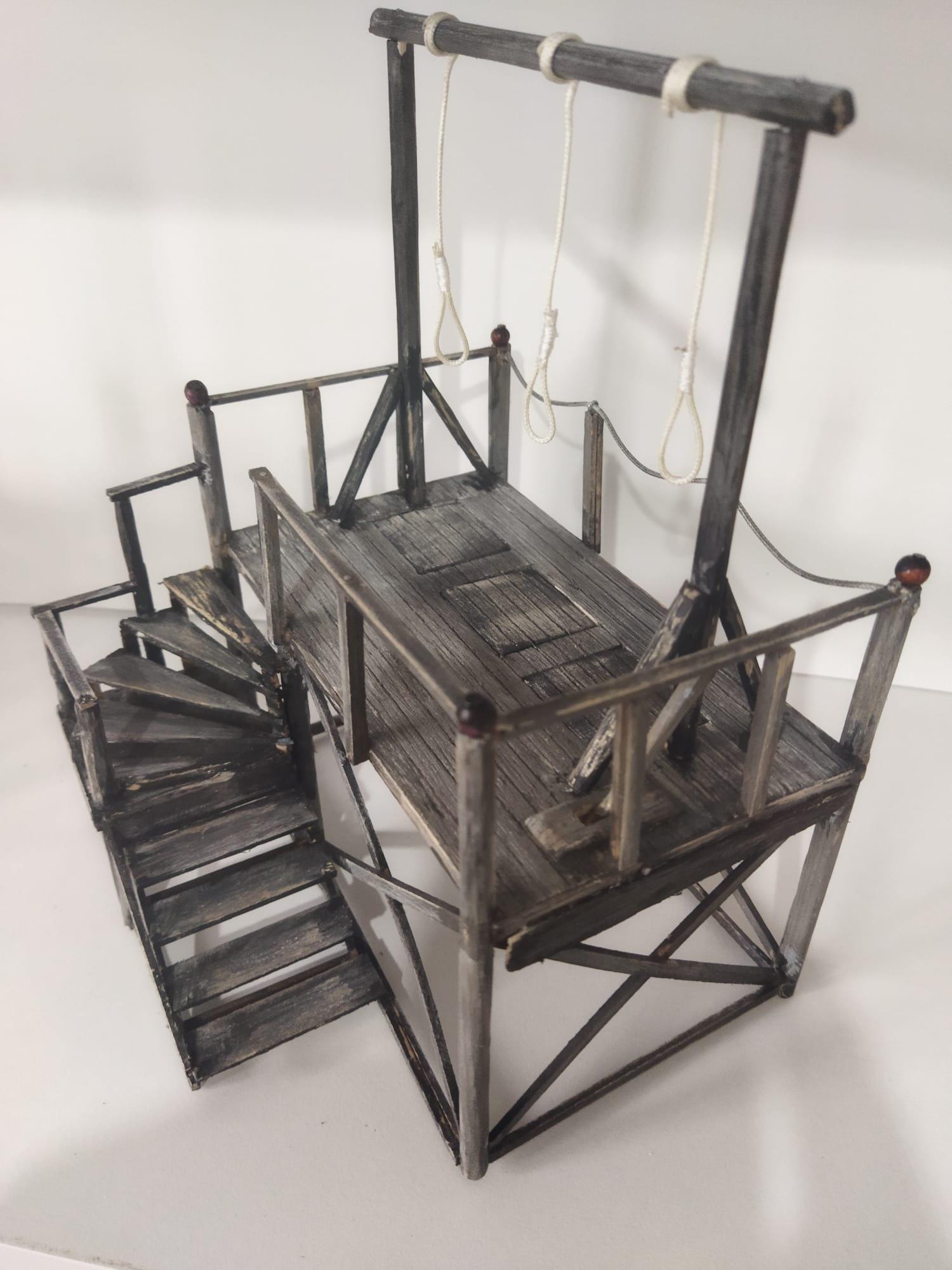 Old West Handmade Wood Miniature 1/24 Scale Gallows - Interactive ...