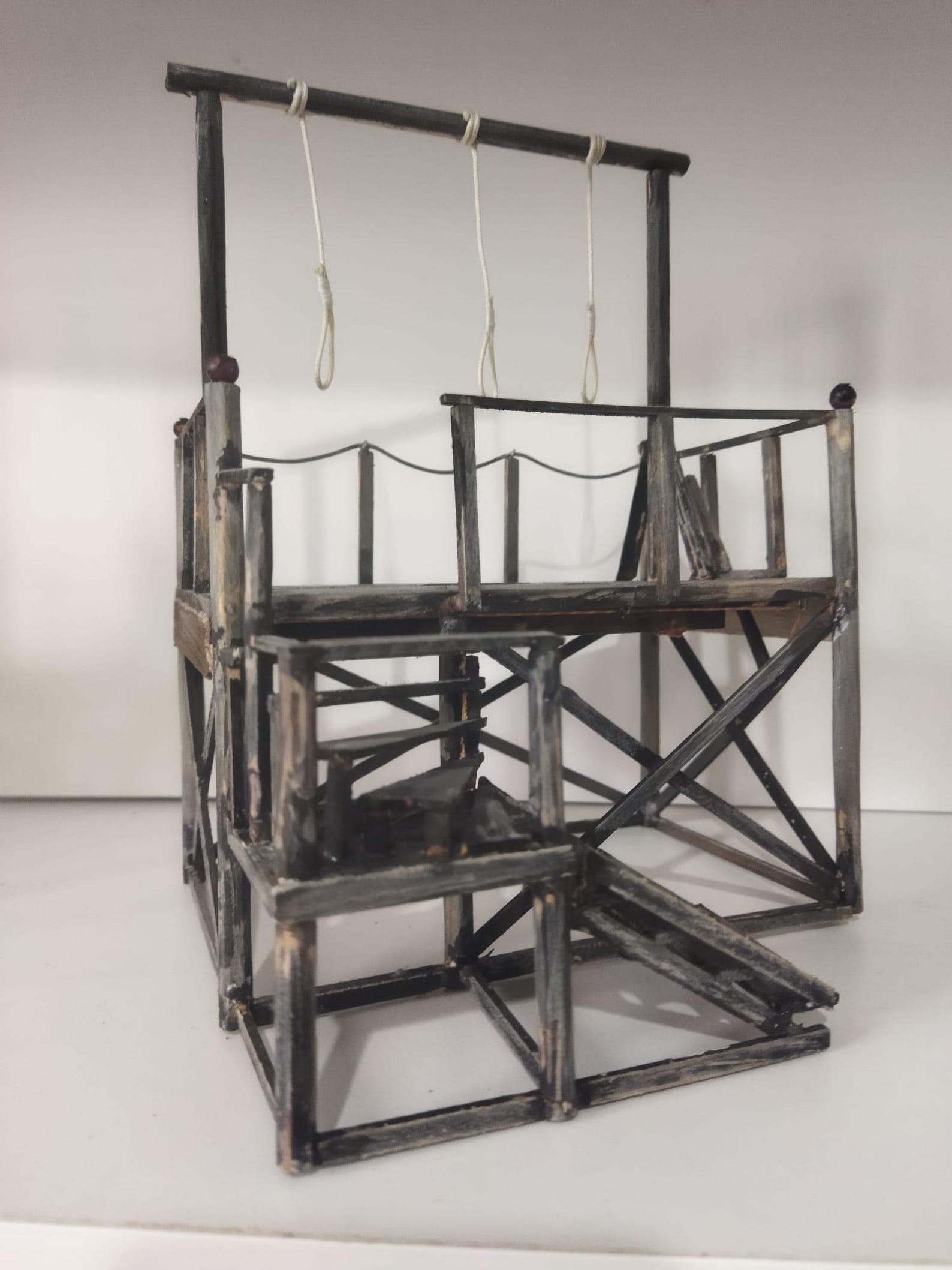 Old West Handmade Wood Miniature 1/24 Scale Gallows - Interactive ...