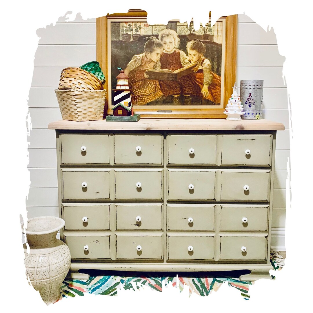 SOLD!!! - Antique Solid Wood Dresser With Distressed Rustic Finish - Etsy