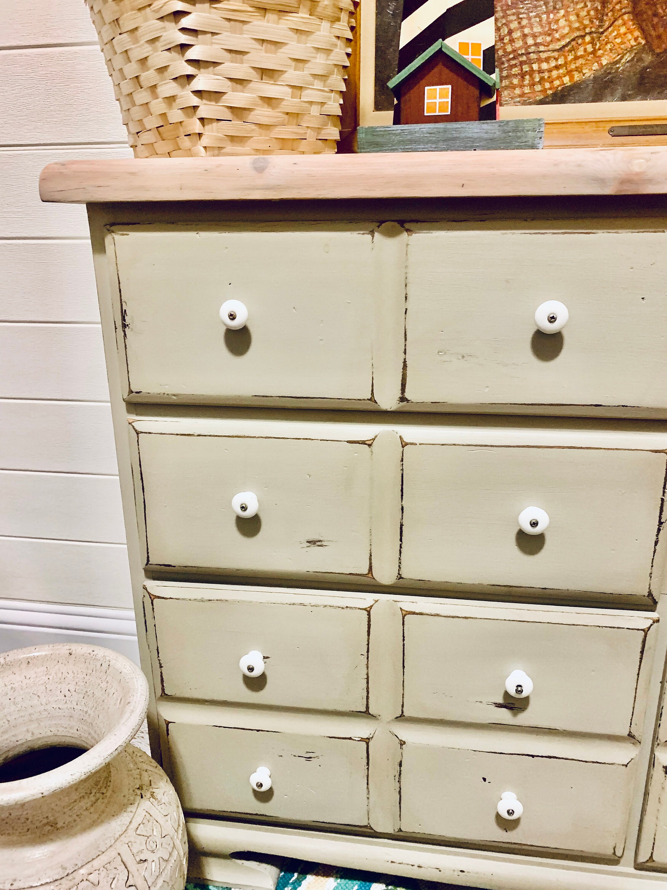 SOLD!!! - Antique Solid Wood Dresser With Distressed Rustic Finish - Etsy
