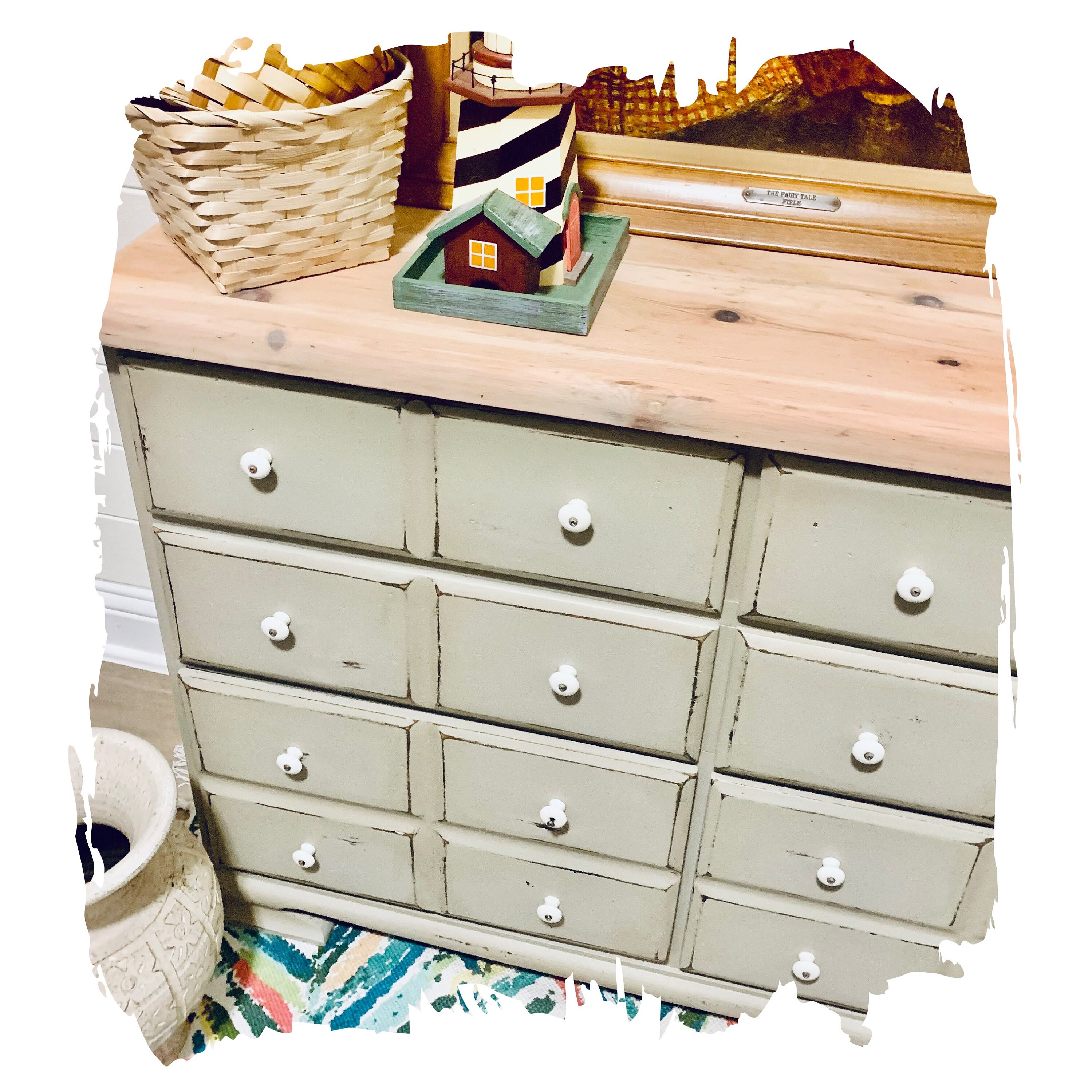 SOLD!!! - Antique Solid Wood Dresser With Distressed Rustic Finish - Etsy