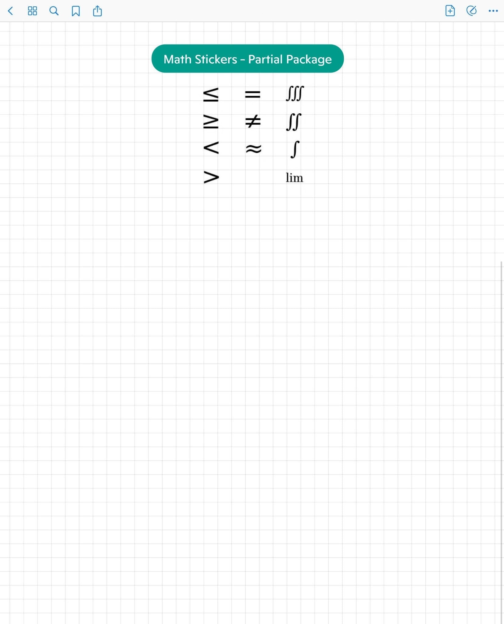 Math Stickers - Partial Package Stickers for Goodnotes - Etsy