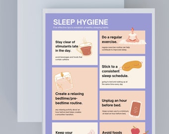 Sleep Hygiene Poster - Etsy UK