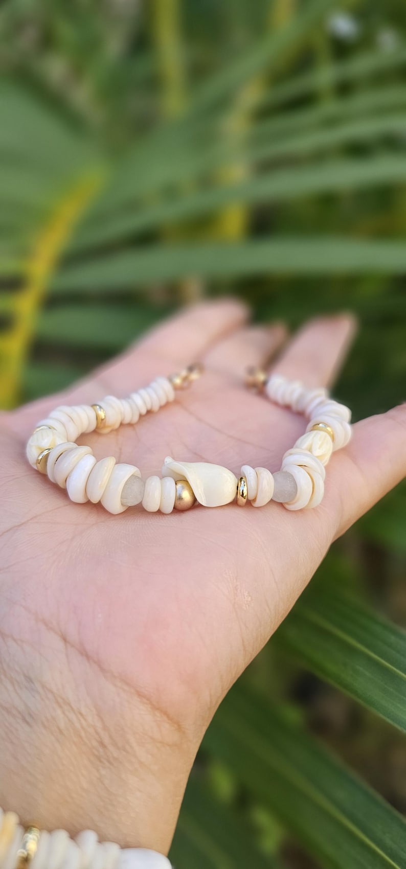 Puka Seashell Bracelet. Hawaiian Seashell Bracelet . Puka Seashell ...