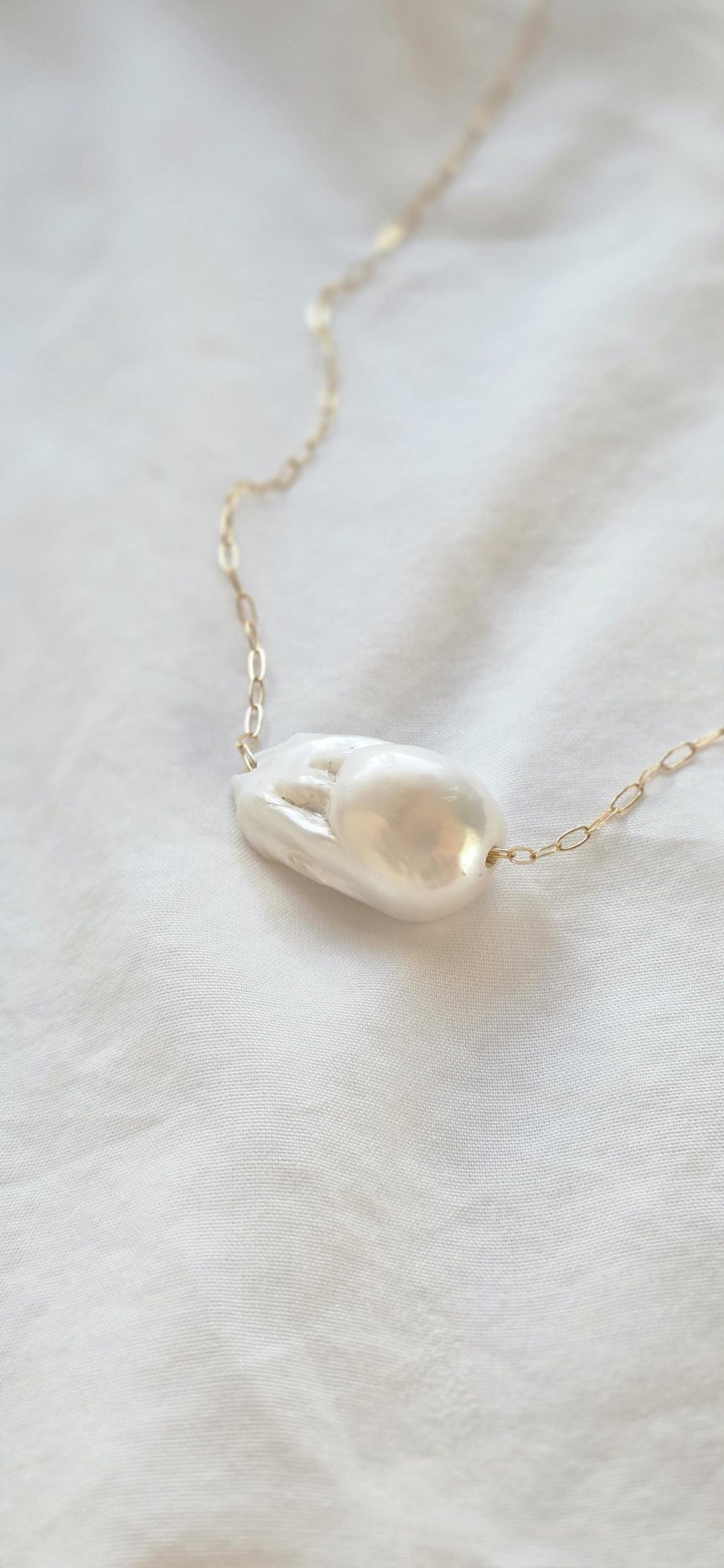 Fireball Baroque Pearl Necklace: 14K Gold Filled - Etsy